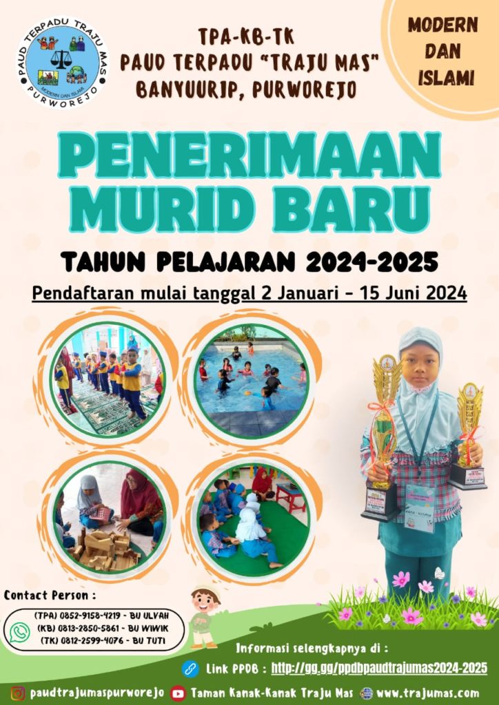 PAUD Terpadu Traju Mas Membuka Pendaftaran Calon Peserta Didik Baru ...